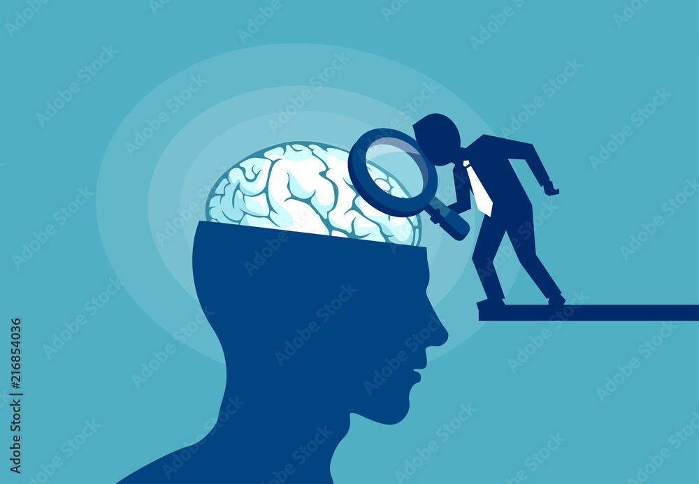 Concept of human brain under examination Stock Vector | Adobe Stock