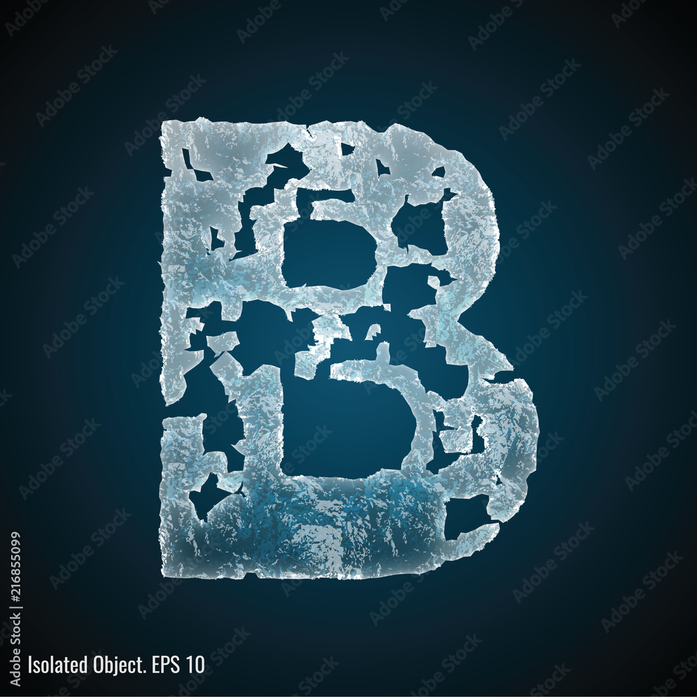 Ice Font / isolated ice shaped letter B vector illustration Stock ...