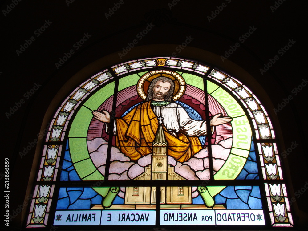 Vitral da igreja católica Stock Photo | Adobe Stock