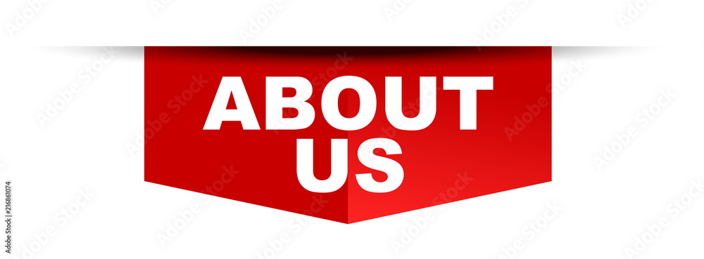 red vector banner about us Stock Vector | Adobe Stock