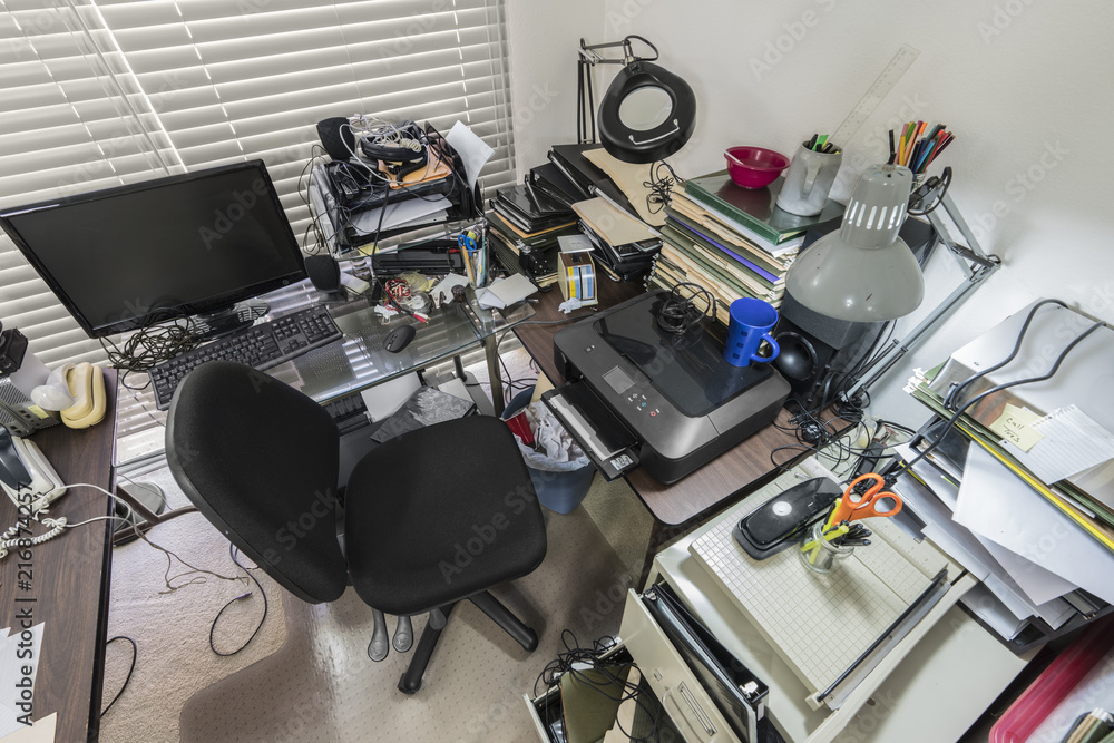 Messy Computer Desk