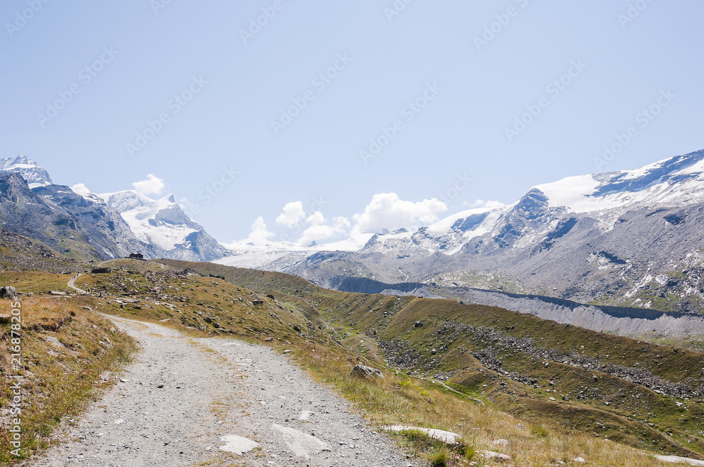 Zermatt, Adlerhorn, Strahlhorn, Stockhorn, Pfulwepass, Alpen ...