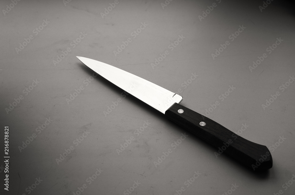 Sharp Knife Weapon on Grubby Surface Stock Photo | Adobe Stock