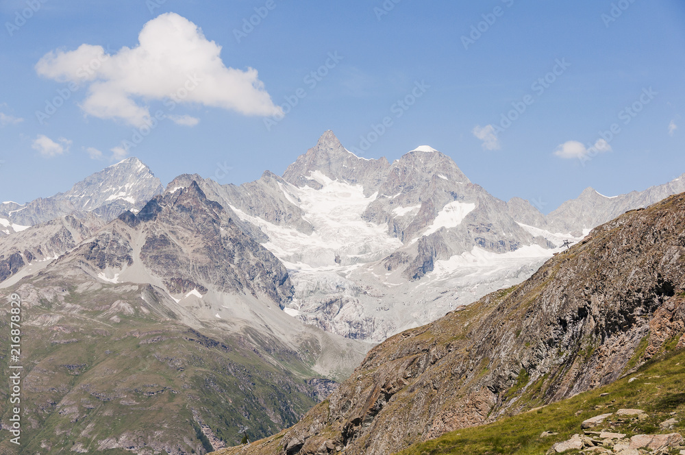 Zermatt, Zinalrothorn, Ober Gabelhorn, Wellenkuppe, Gletscher ...