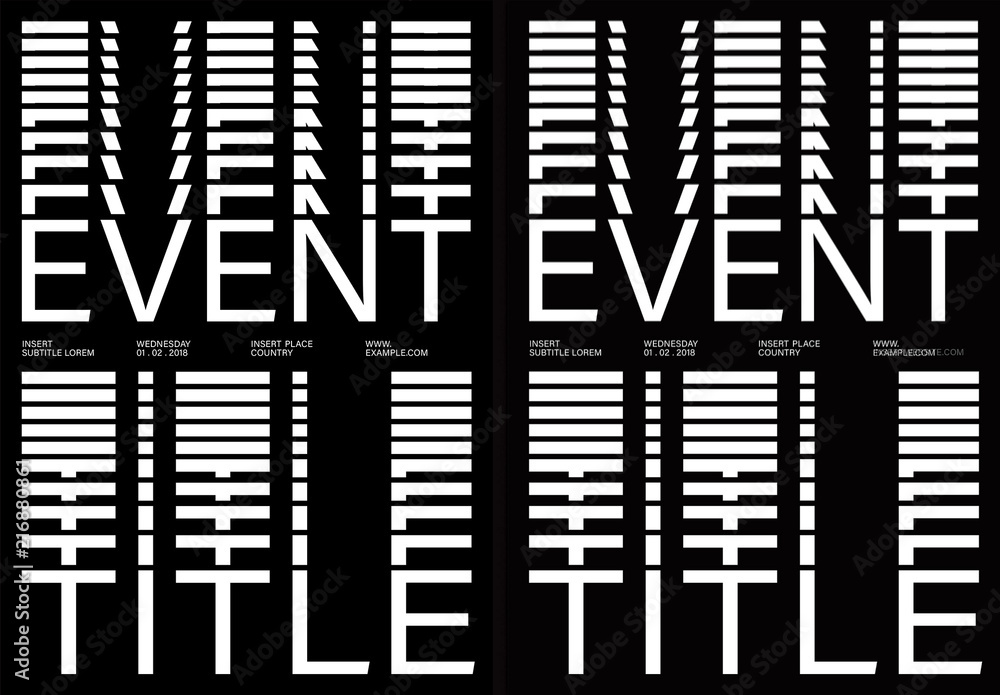 Black and White Poster Layout with Stacked Text Stock Template | Adobe ...