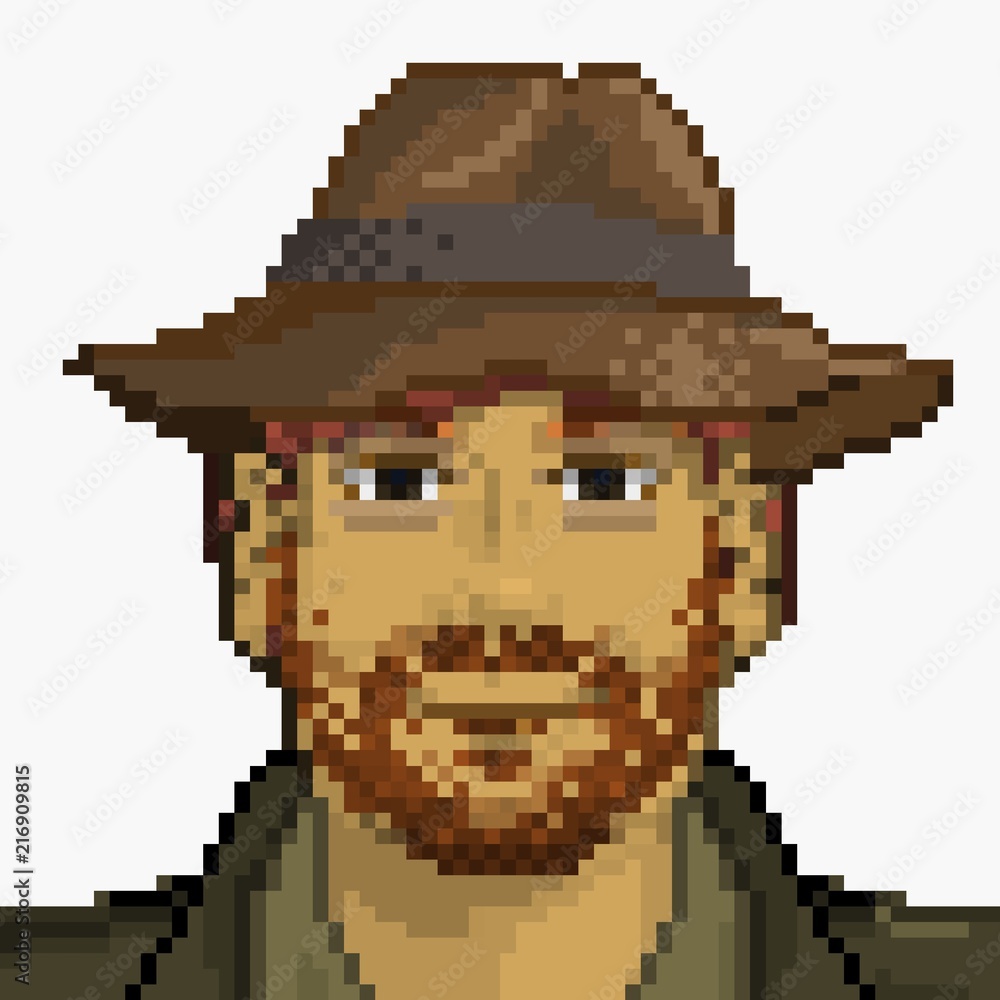 pixel art explorer Stock Illustration | Adobe Stock