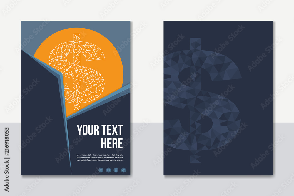 A4 business finance concept design for brochure banner poster report ...