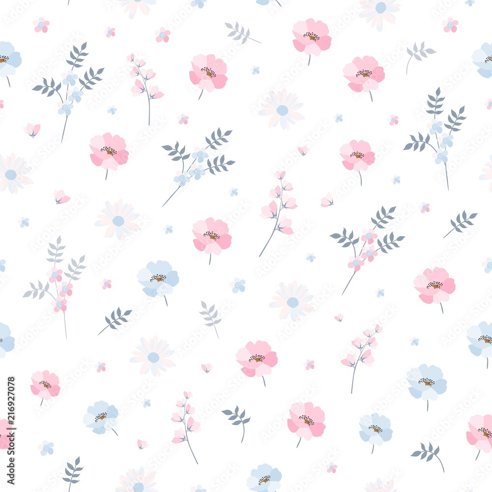 Light Blue Pattern Floral