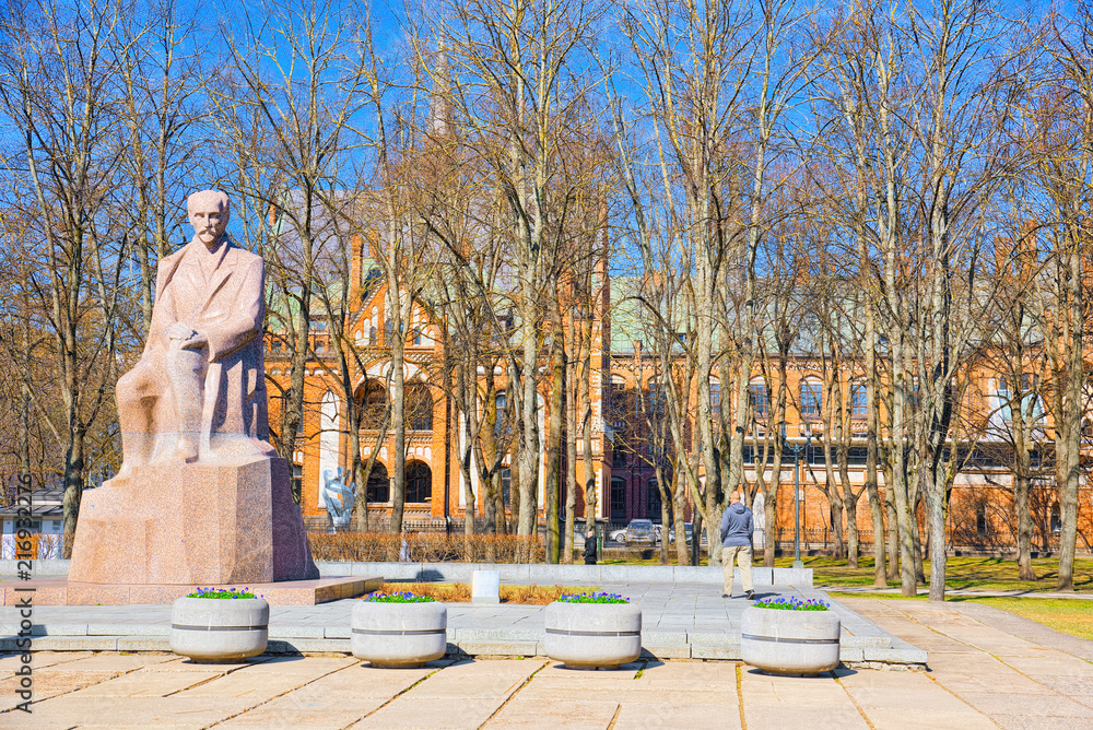 Rainforest monument (Raina piemineklis) near Cathedral of the Nativity ...