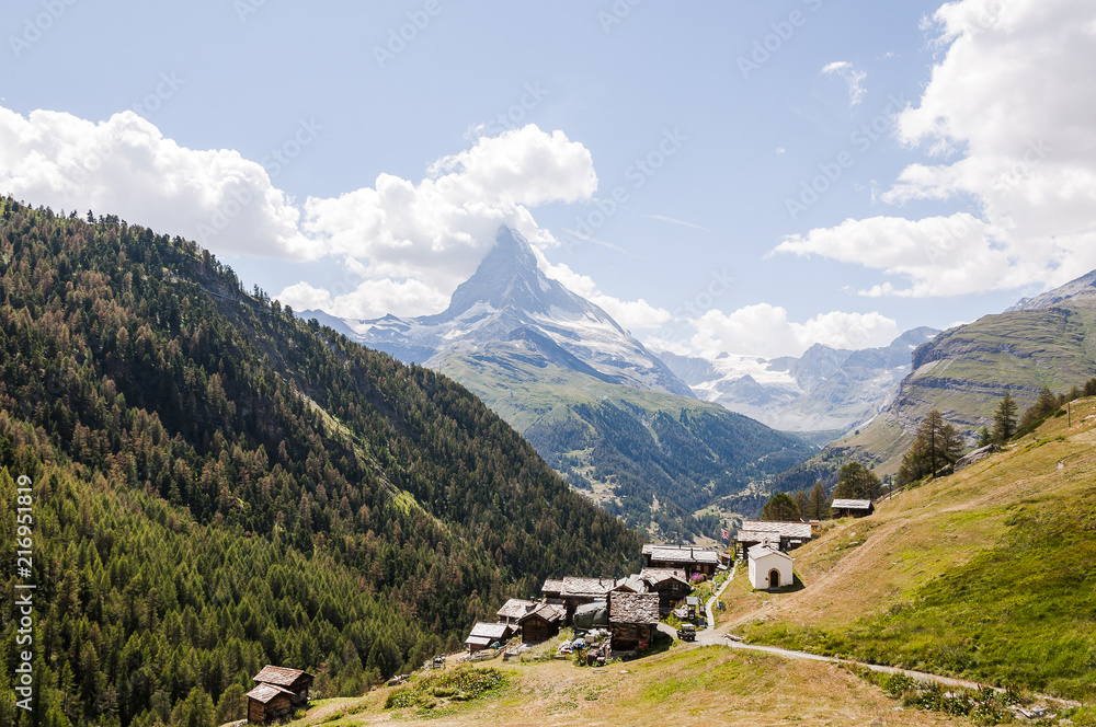 Zermatt, Findeln, Weiler, Findelbach, Findelschlucht, Matterhorn, Alpen ...