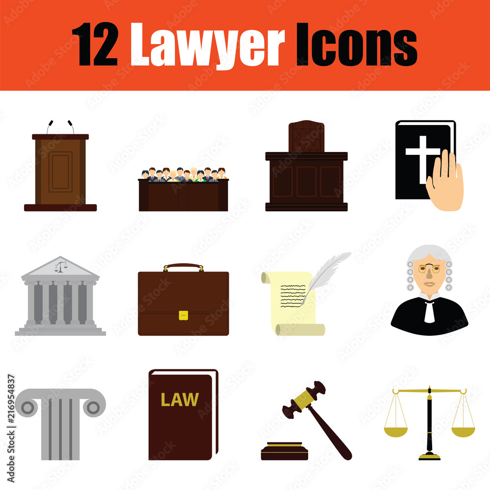 Lawyer icon set Stock Vector | Adobe Stock