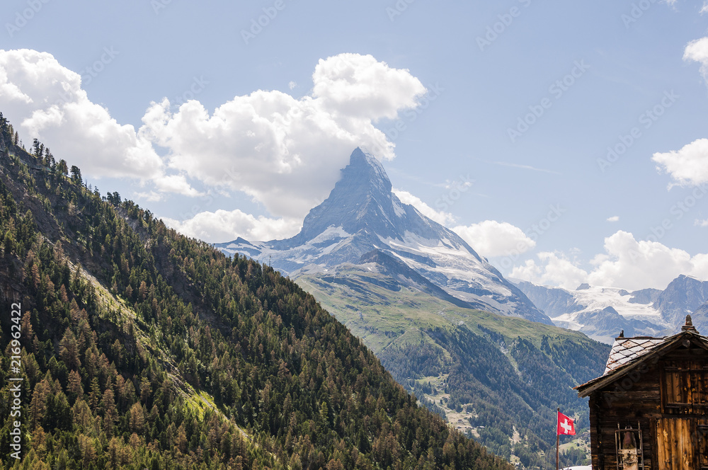 Zermatt, Findeln, Weiler, Findelbach, Matterhorn, Wallis, Alpen ...