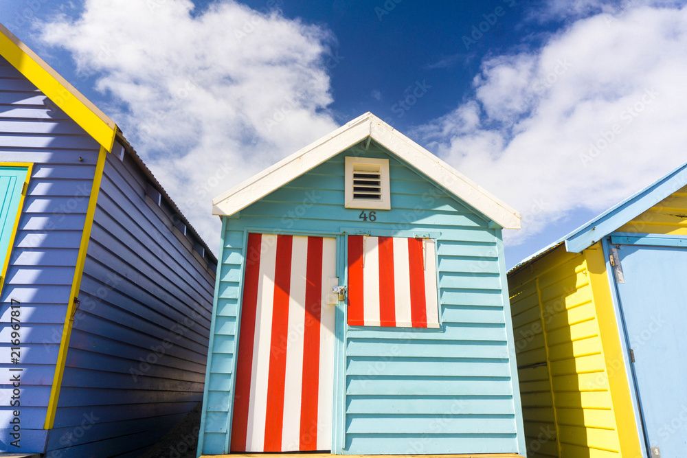 beach, house, hut, sky, roof, huts, blue, seaside, summer, coast ...