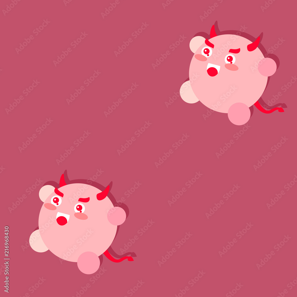 Pattern based on my illustration of a kawaii cute round-shaped red ...