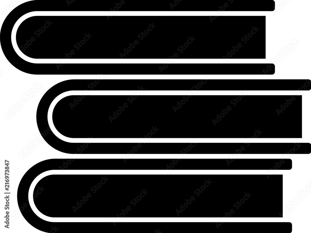 School Book Stack, Textbooks icon. Simple Flat Vector Illustration sign ...