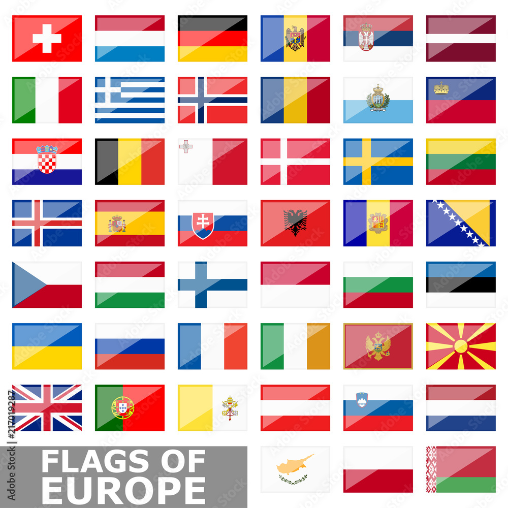 all country flags of Europe Stock Vector | Adobe Stock