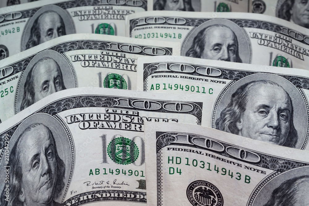 Dollars Closeup Concept. American Dollars Cash Money. One Hundred ...
