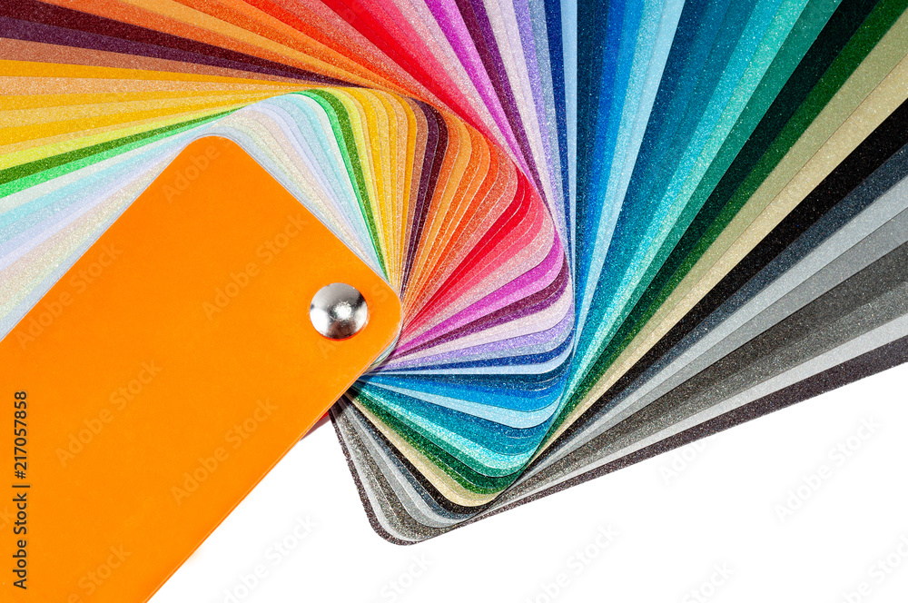 Color palette with various samples. Paint selection catalog, close-up ...