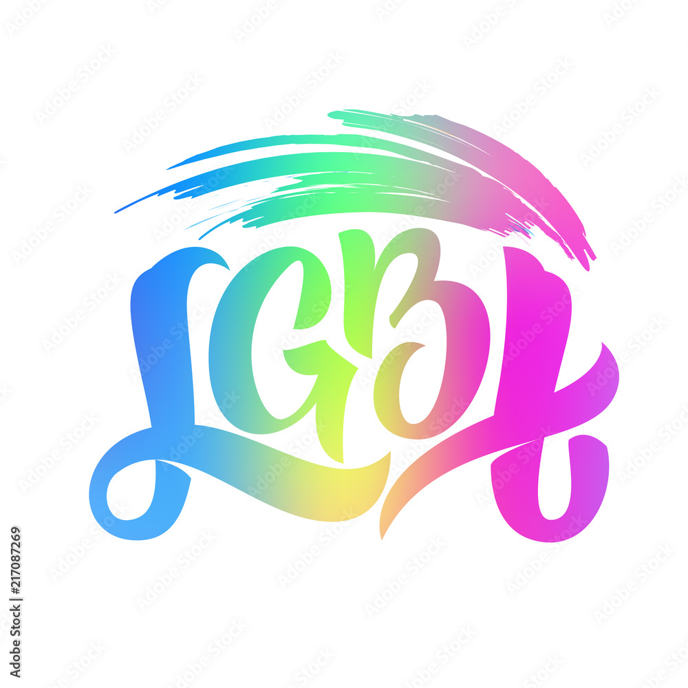 Gay Lettering. Conceptual poster with LGBT rainbow hand lettering ...
