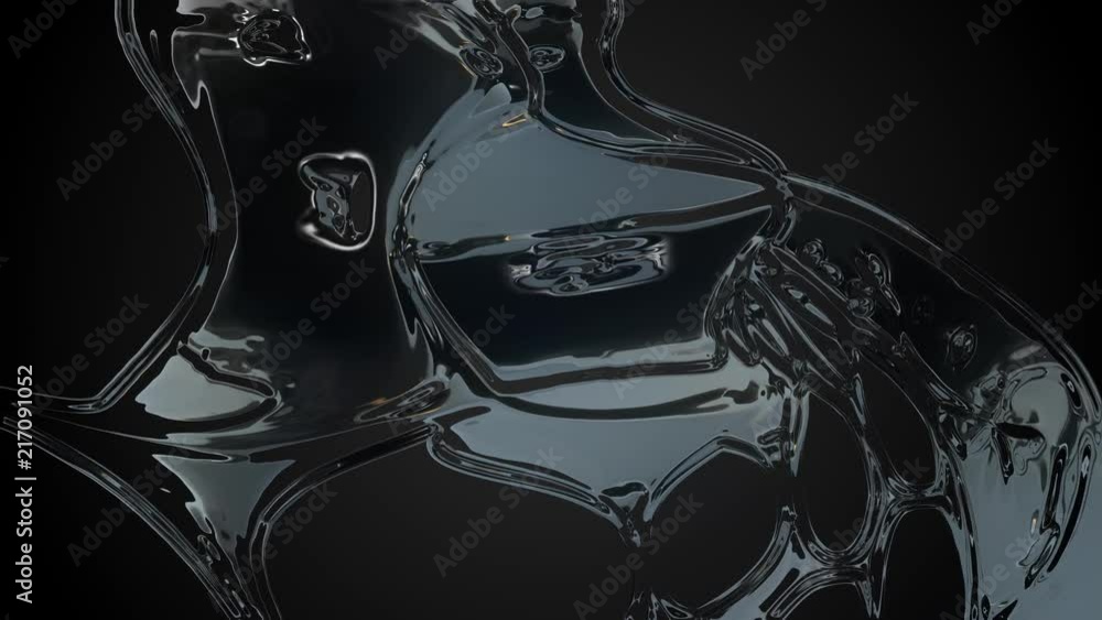 shiny chrome reflective art form background Stock Video | Adobe Stock
