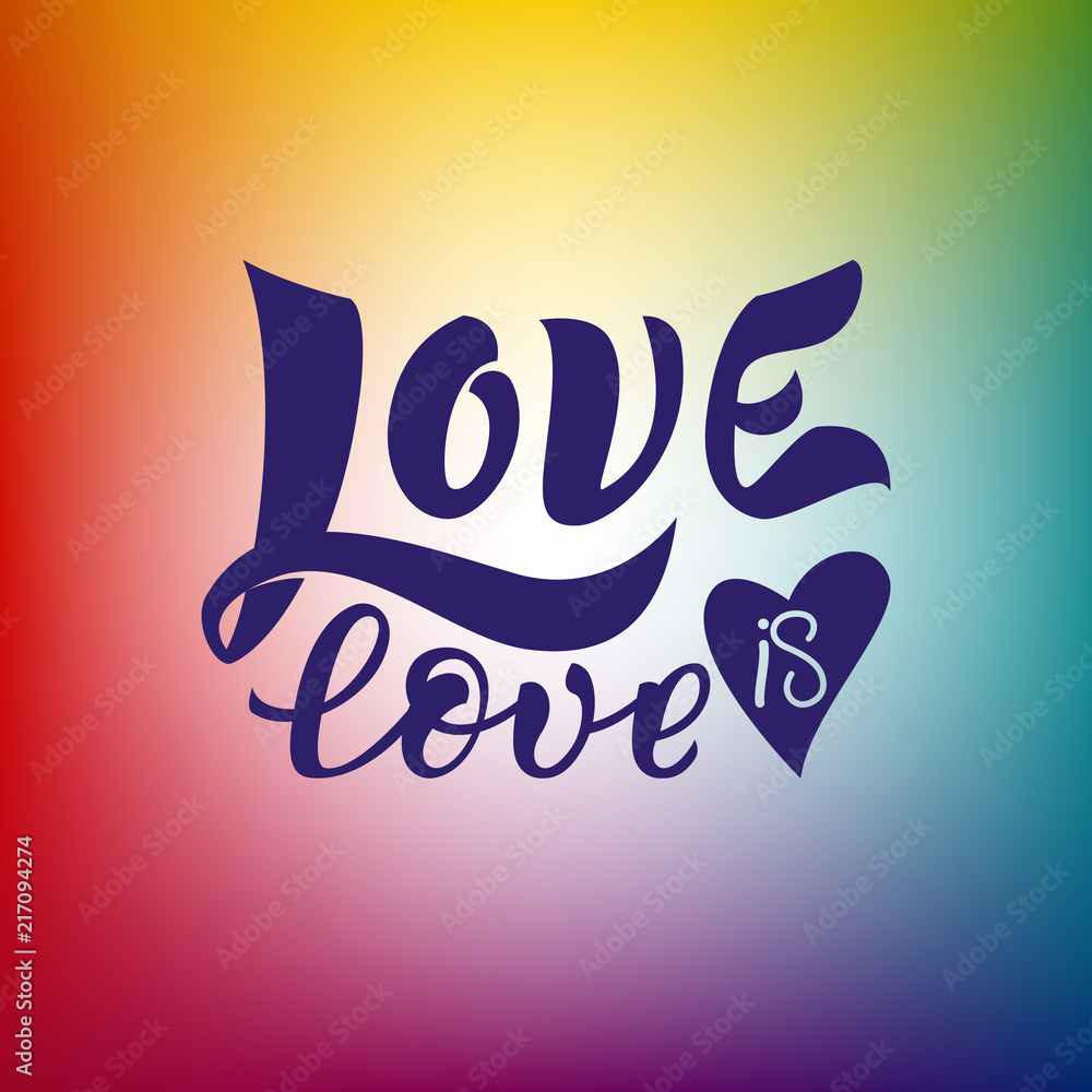 Gay Lettering. Conceptual poster with LGBT rainbow hand lettering for ...