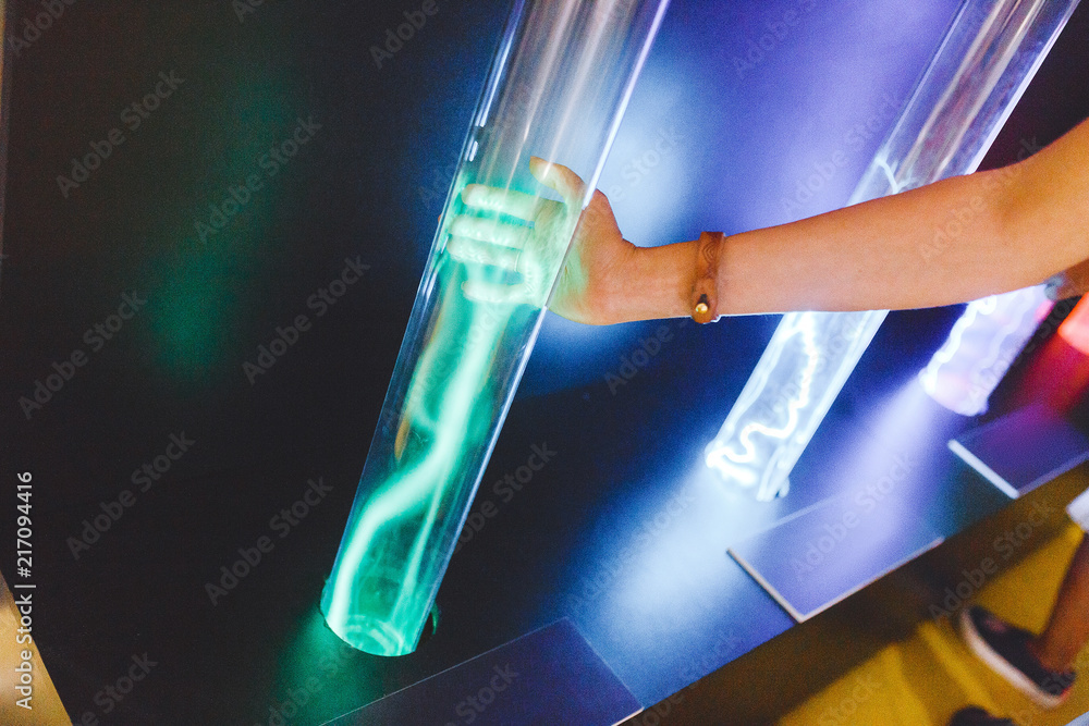 plasma lightning glow in science museum Stock Photo | Adobe Stock