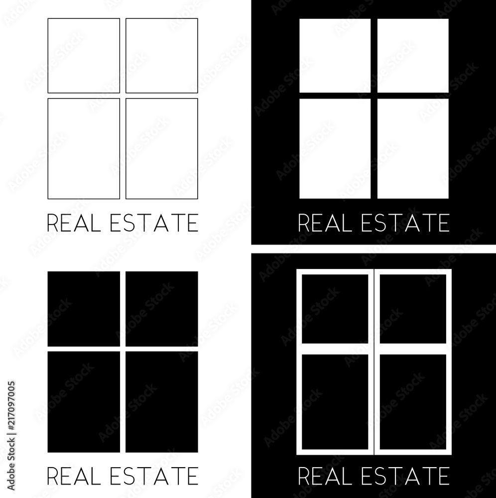 window of the rectangles in different versions real estate minimalist ...