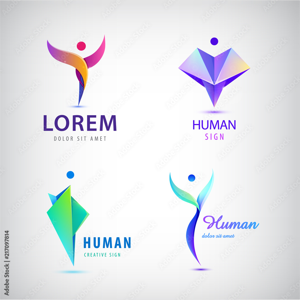 Vector men group logo, human, family, teamwork icon. Community, people ...