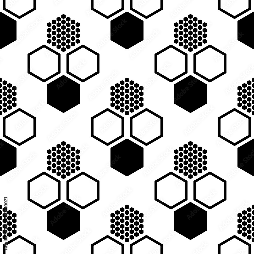 Seamless geometric pattern. Abstract background with hexagons ...