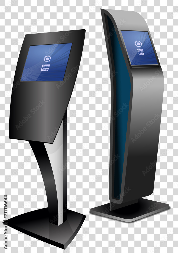 Two Promotional Interactive Information Kiosk, Advertising Display ...