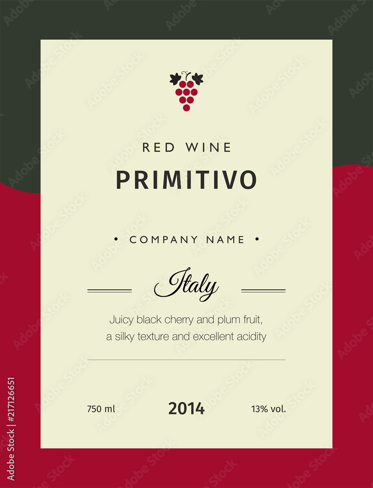 Red wine labels. Vector premium template set. Clean and modern design ...