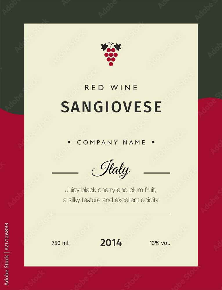 Red wine labels. Vector premium template set. Clean and modern design ...