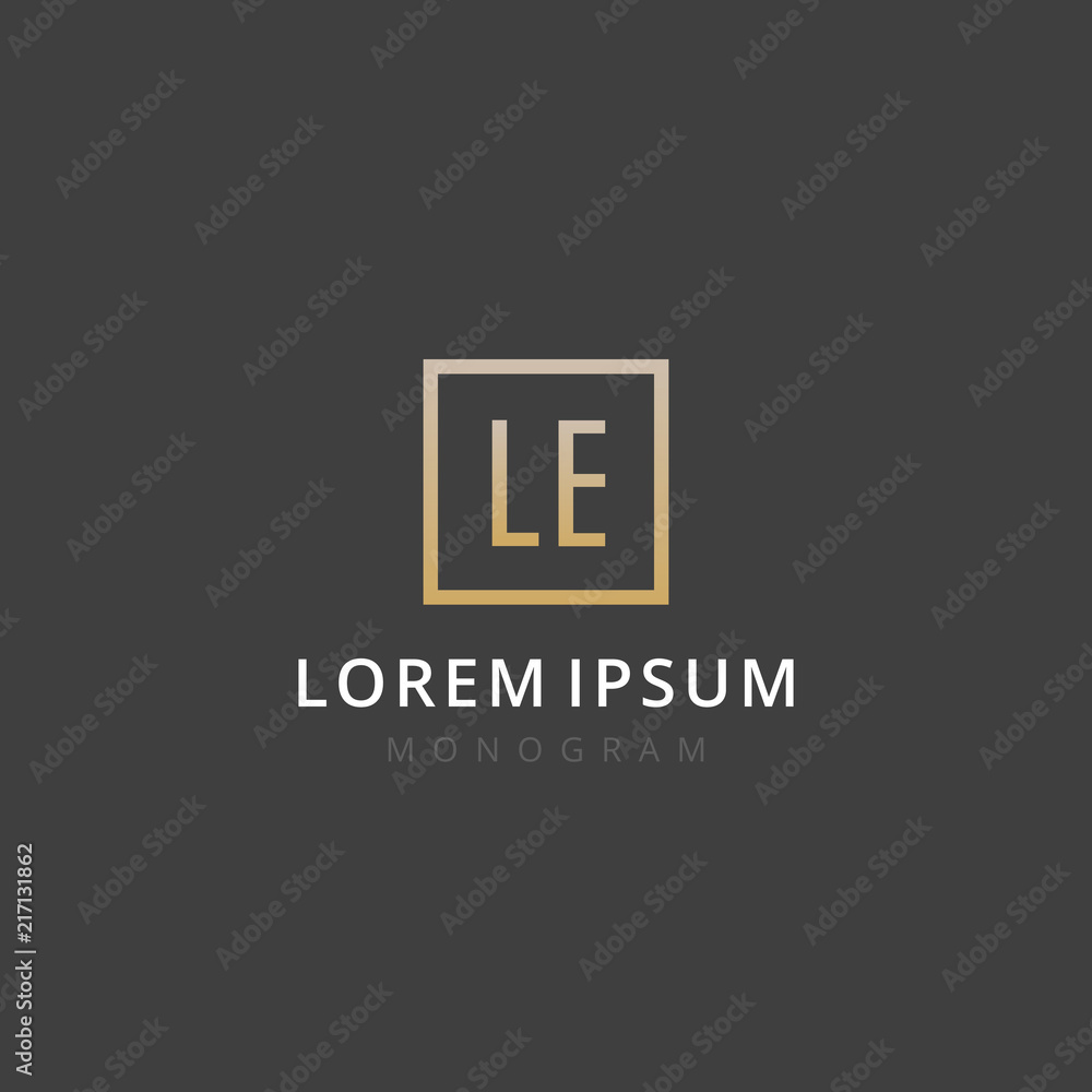 LE. Monogram of Two letters L & E . Luxury, simple, minimal and elegant ...