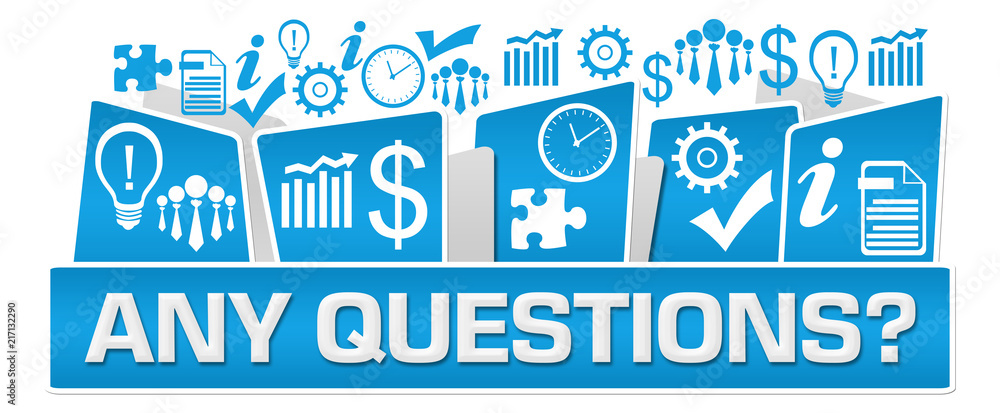 Any Questions Business Symbols On Top Blue Stock Illustration | Adobe Stock
