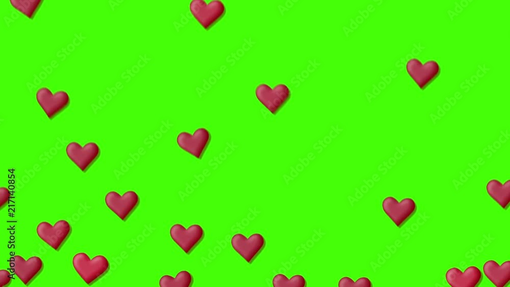Red heart background on a green screen. You can choose whatever ...