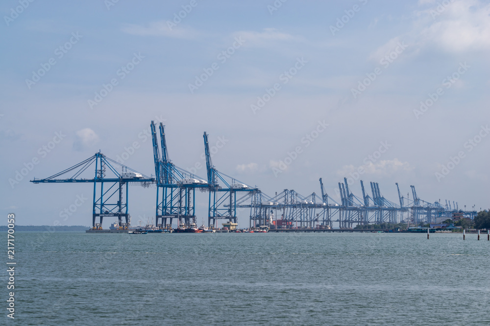 View of Northport of Port Klang, Malaysia. One of the largest multi ...