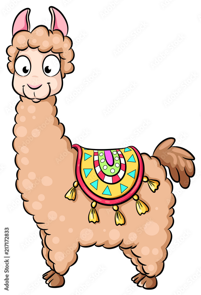 Niedliches Lama - Vektor-Illustration Stock-Vektorgrafik | Adobe Stock