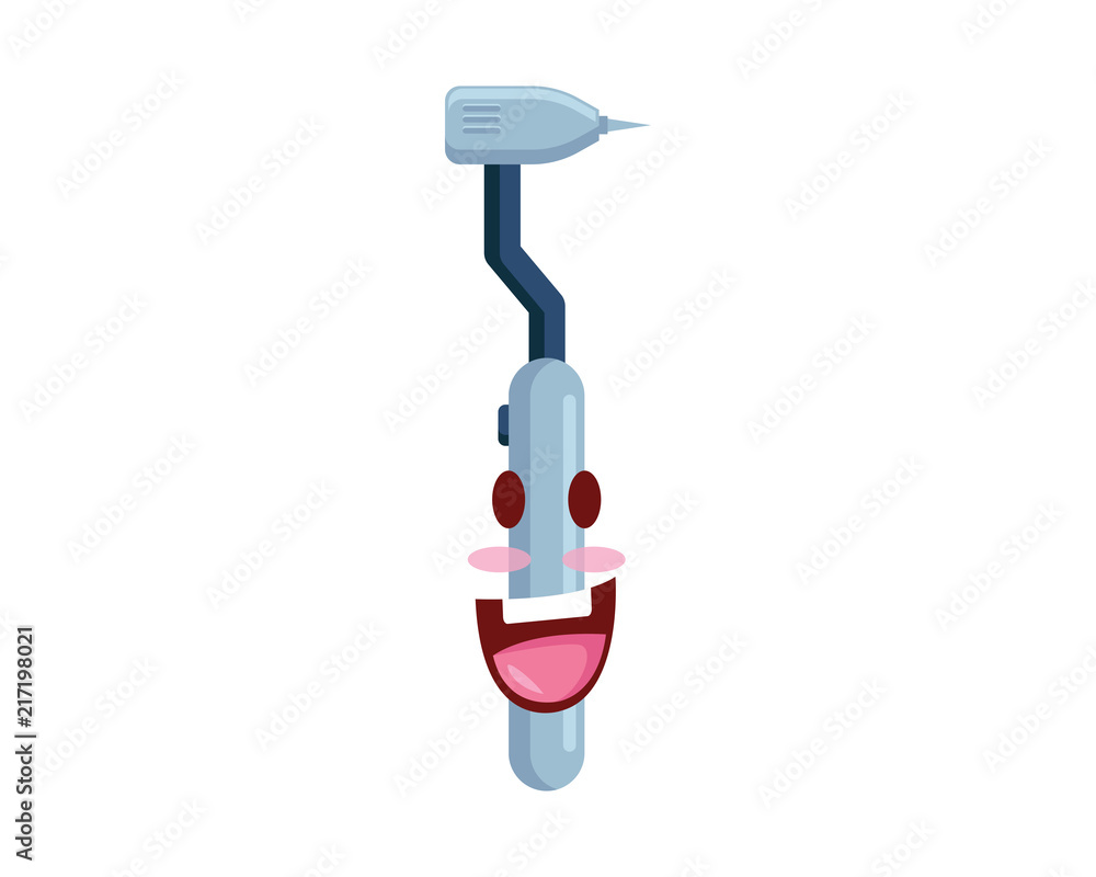 Cute Dental Clinic Handpiece Cartoon Character Illustration In Isolated ...