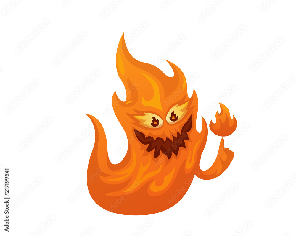 Flame Cartoon Character