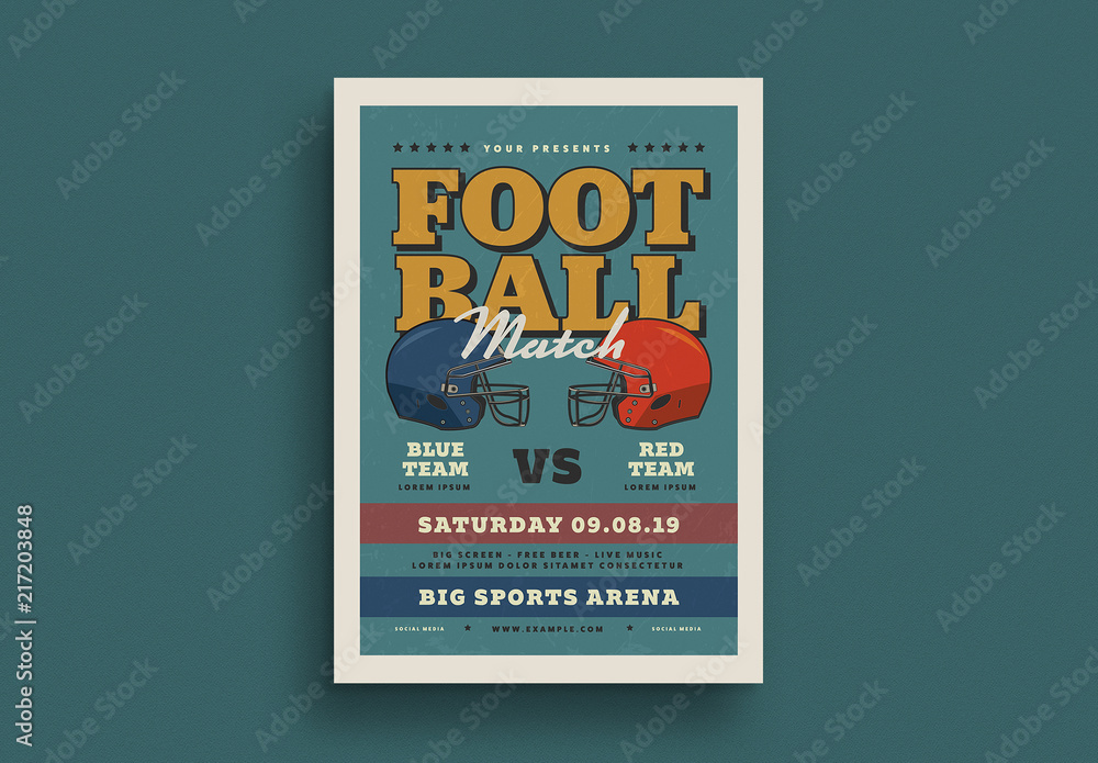 Football Flyer Layout Stock Template | Adobe Stock