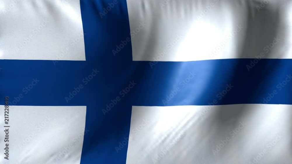 National flag of Finland. Seamless looping 4k full realistic finnish ...