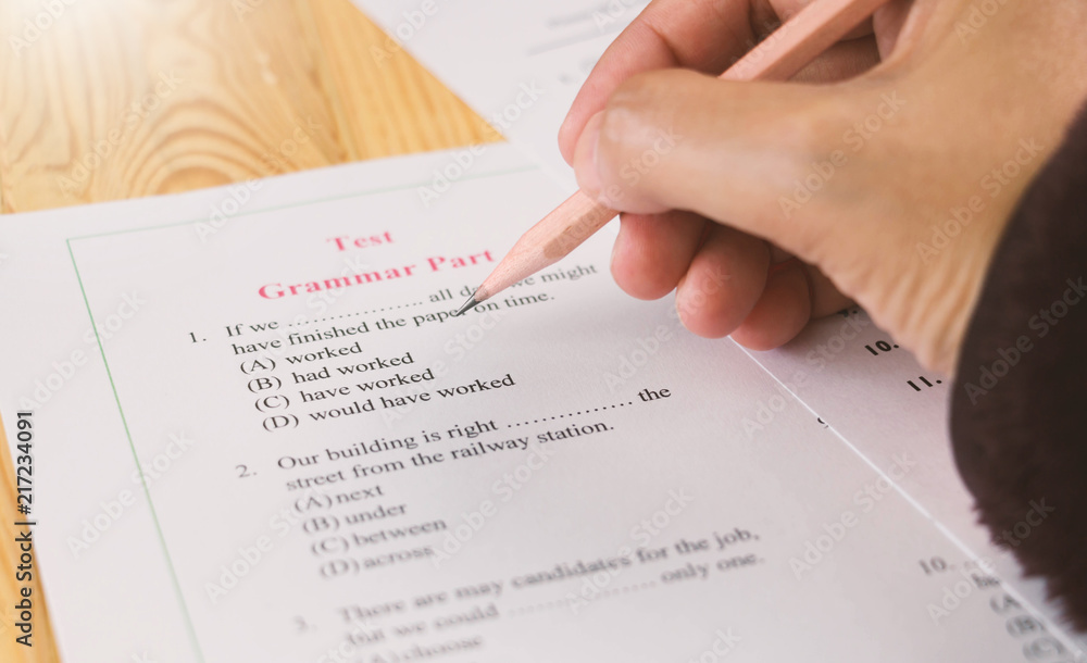 English multiple choice test Stock Photo | Adobe Stock