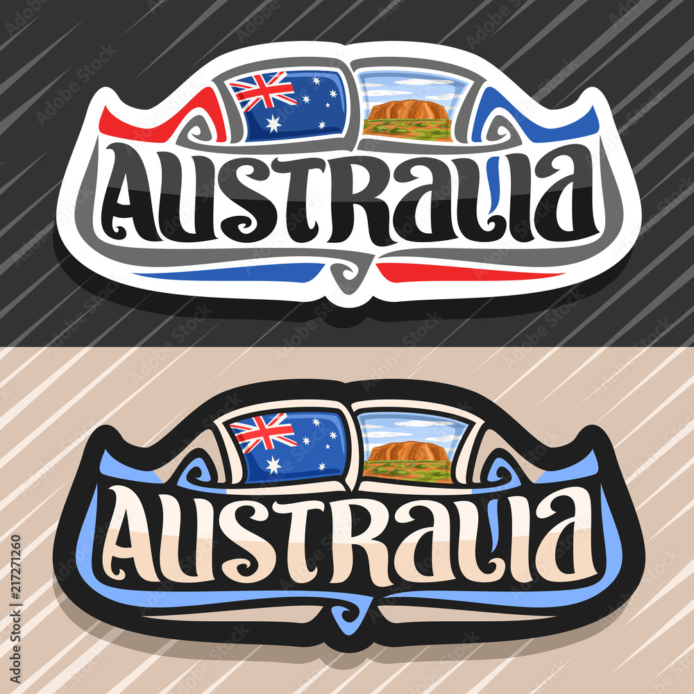 Vecteur Stock Vector logo for Australia country, fridge magnet with ...
