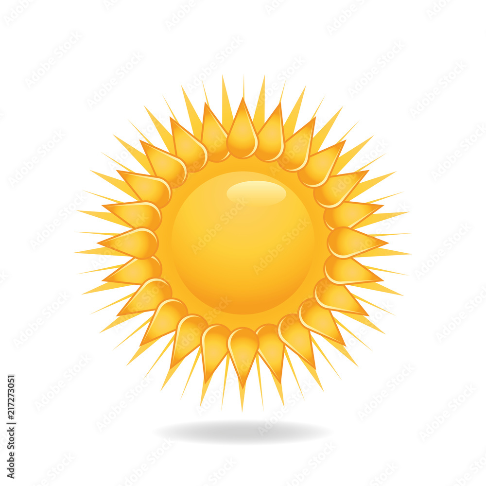 Sun vector 3d icon Stock Vector | Adobe Stock