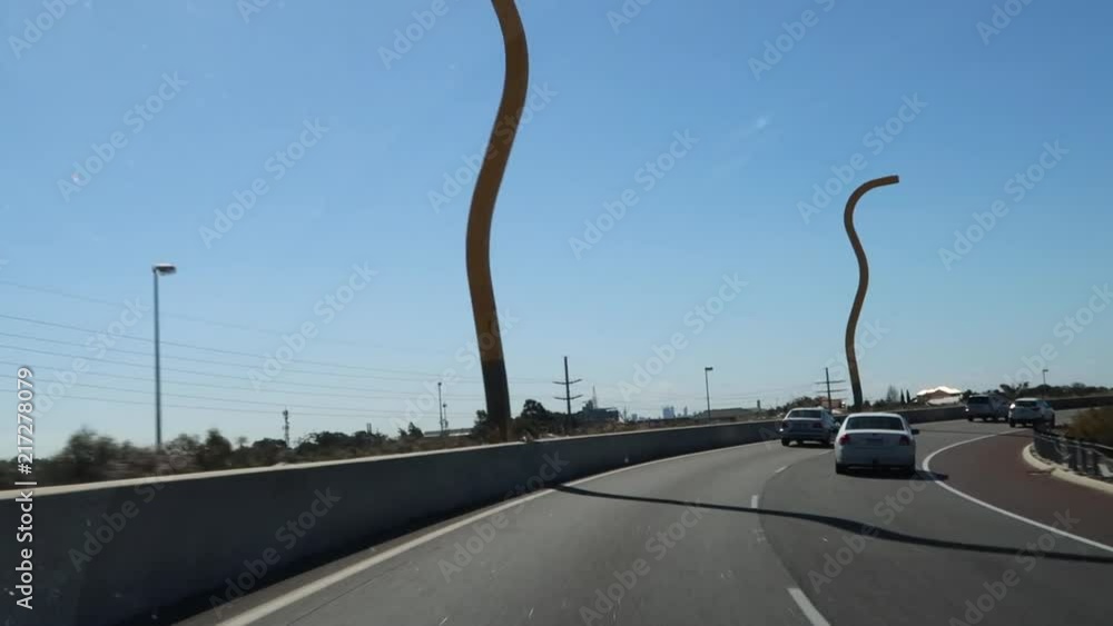 driving freeway exit right hand turn in car view Stock ビデオ | Adobe Stock