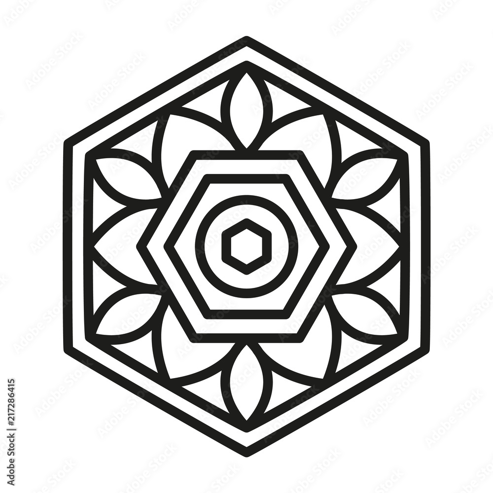Simple Mandala Shape for Coloring. Vector Mandala. Floral. Flower ...