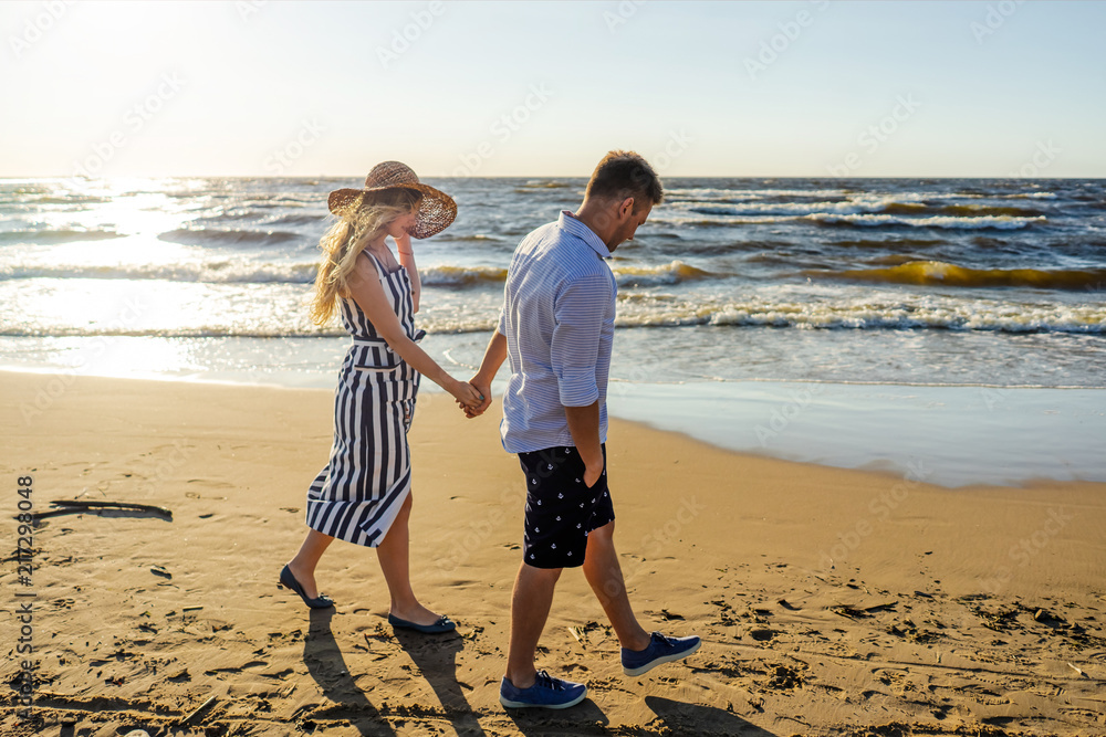 Couple Walking Side View