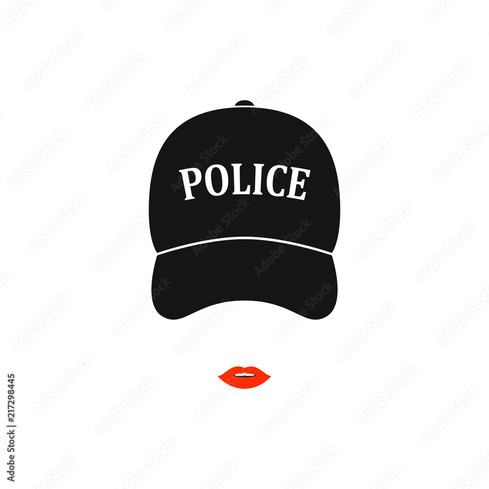 Police Woman icon in isolated on white background. Police symbol ...
