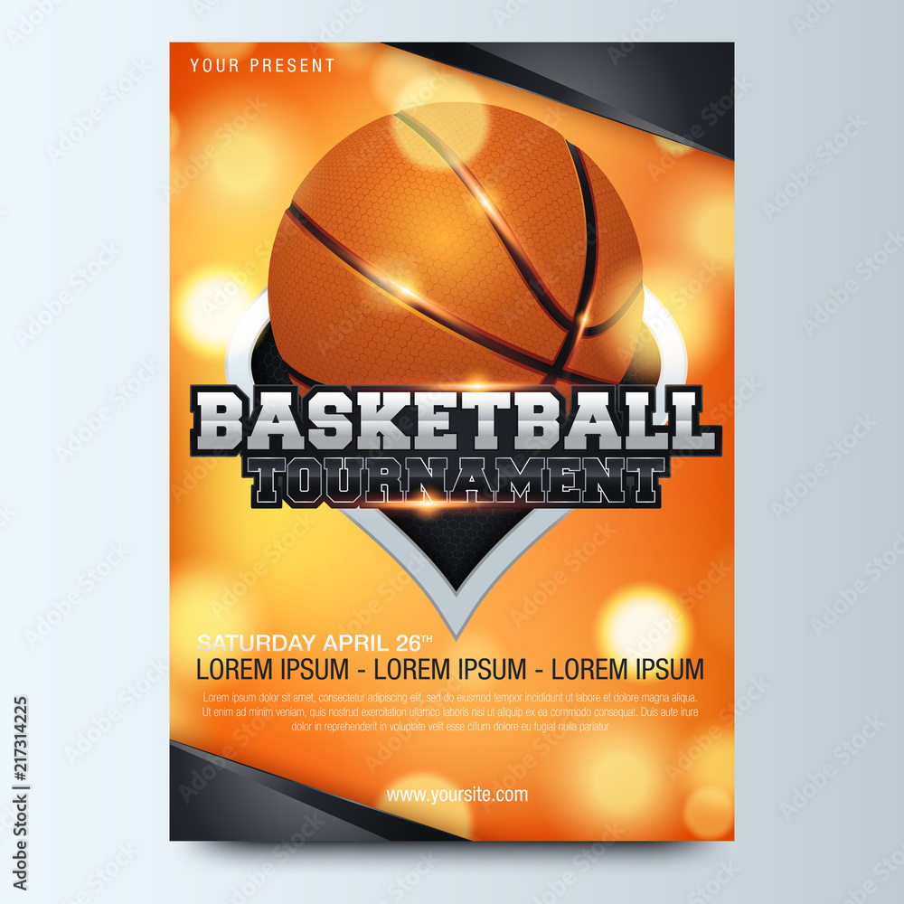 Basketball poster design. Vector illustration Stock Vector | Adobe Stock
