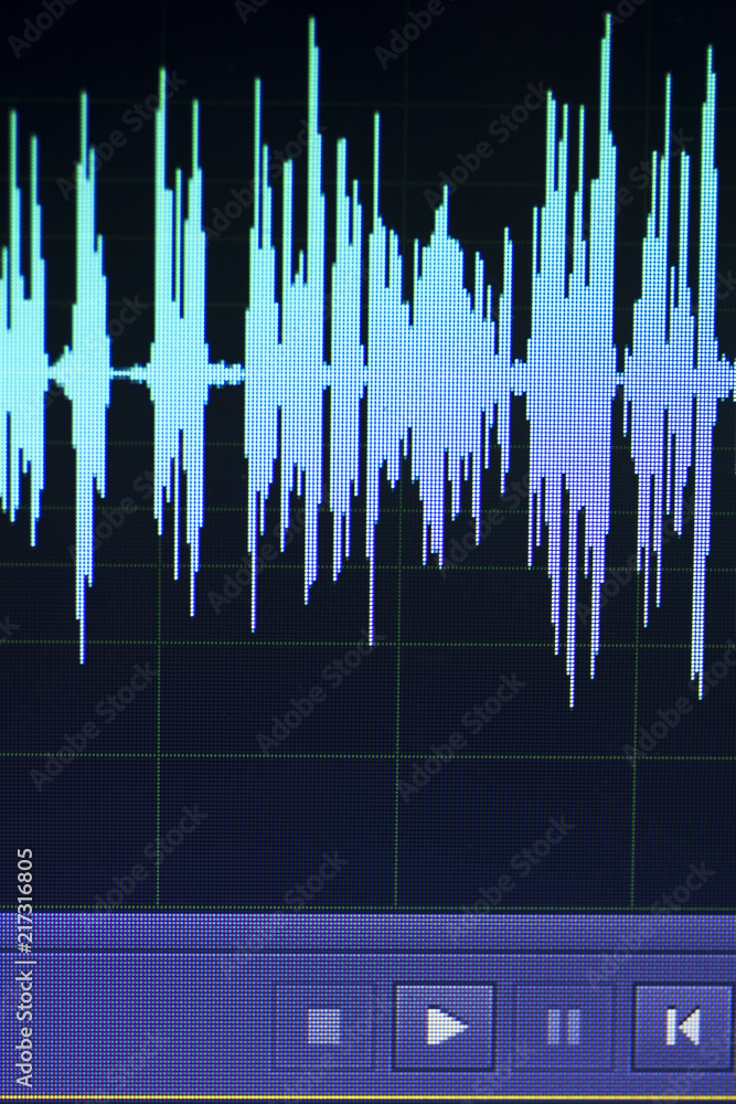 Audio sound wave studio editing Stock Photo | Adobe Stock